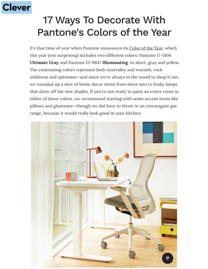 Clever Spotlights ReGeneration by Knoll As Matching Pantone 2021 Colors ...